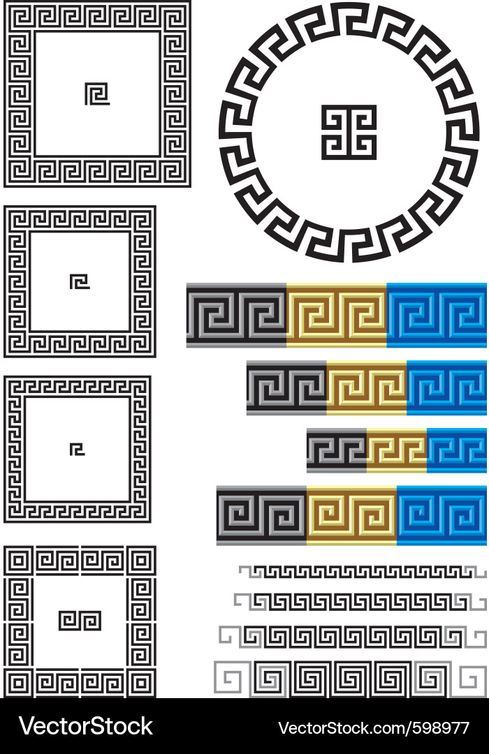 Greek Key Pattern Vector Decorative Ancient Greek Key Pattern