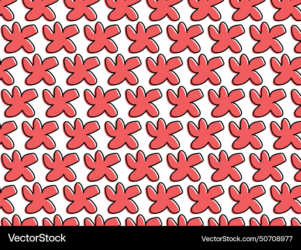 Hand-drawn red stars background pattern Royalty Free Vector