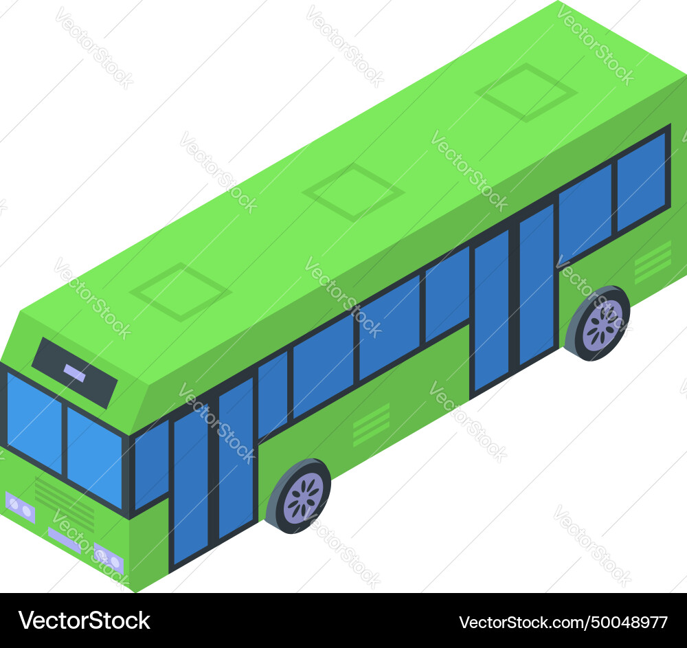 Hydrogen energy bus icon isometric process Vector Image