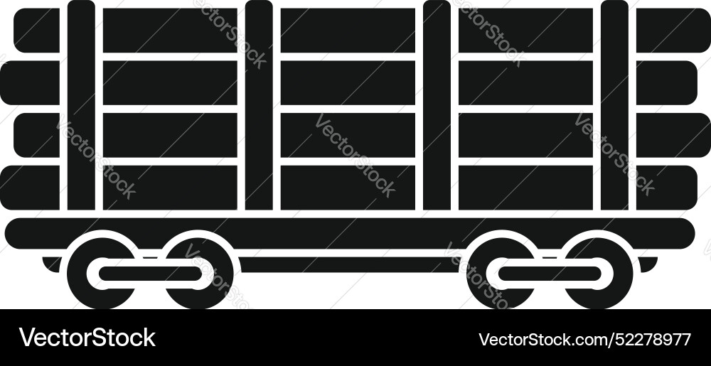 Logging train waggon carrying wood cargo Vector Image