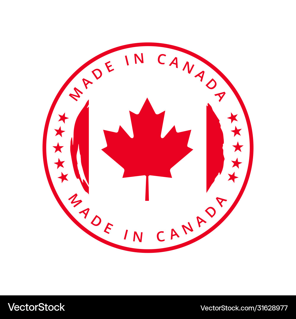 Made in canada round label Royalty Free Vector Image
