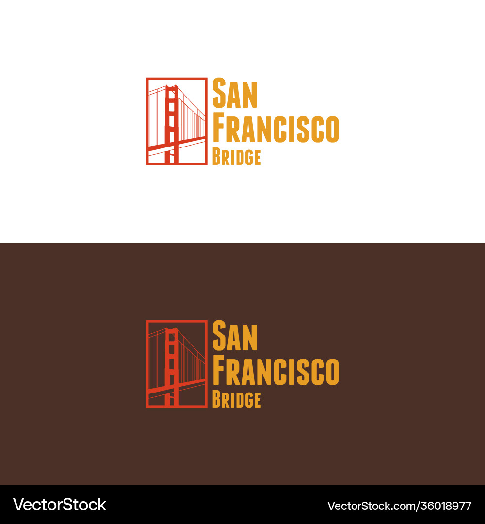 San francisco bridge logo Royalty Free Vector Image