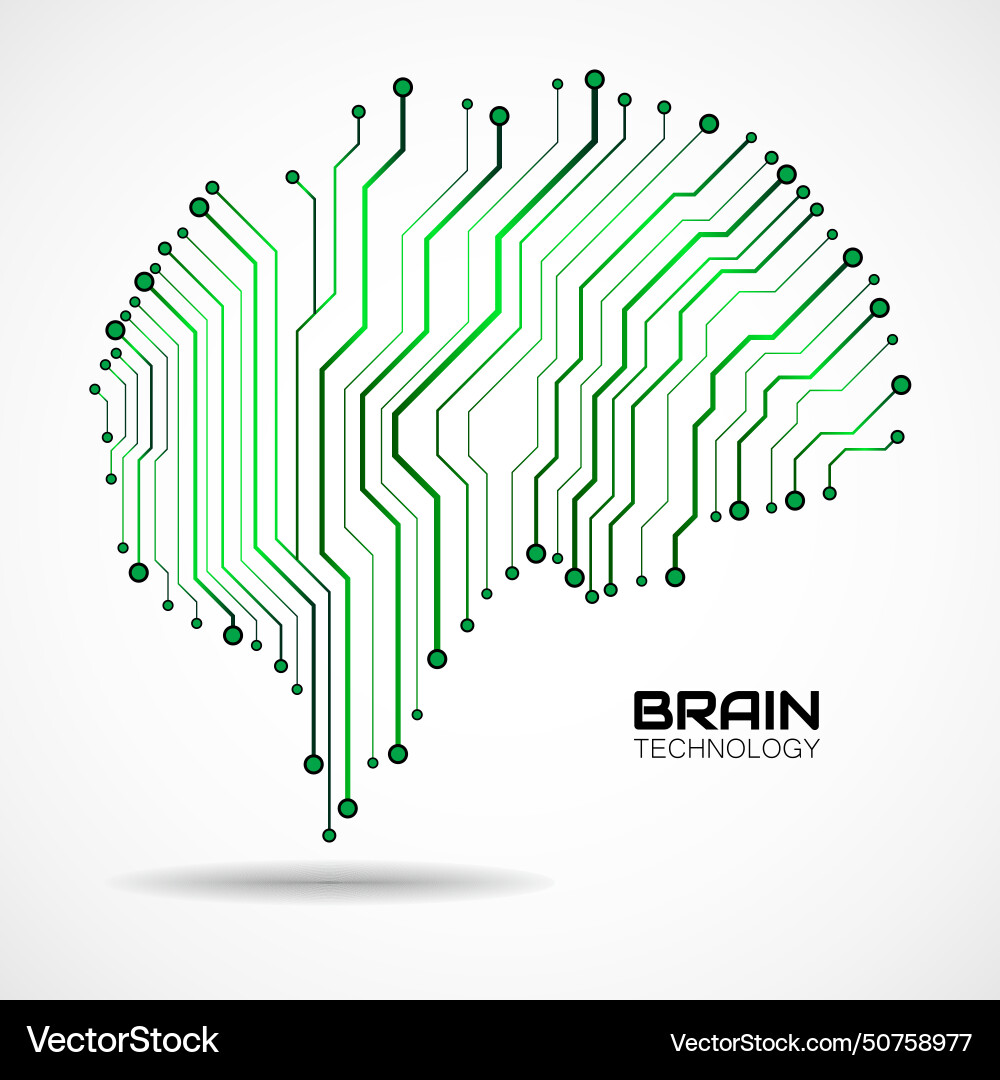 Technological brain circuit board abstract Vector Image