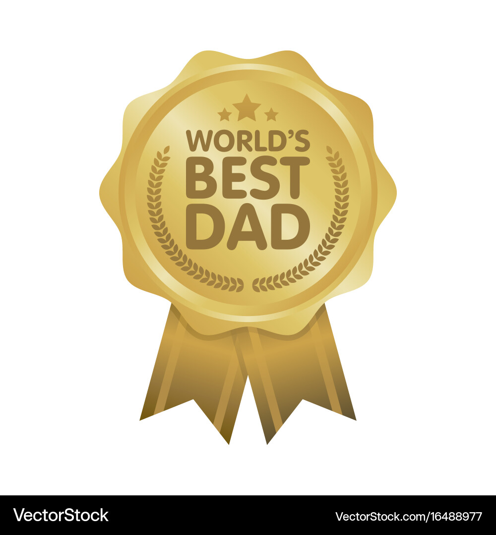 World best dad badge award Royalty Free Vector Image