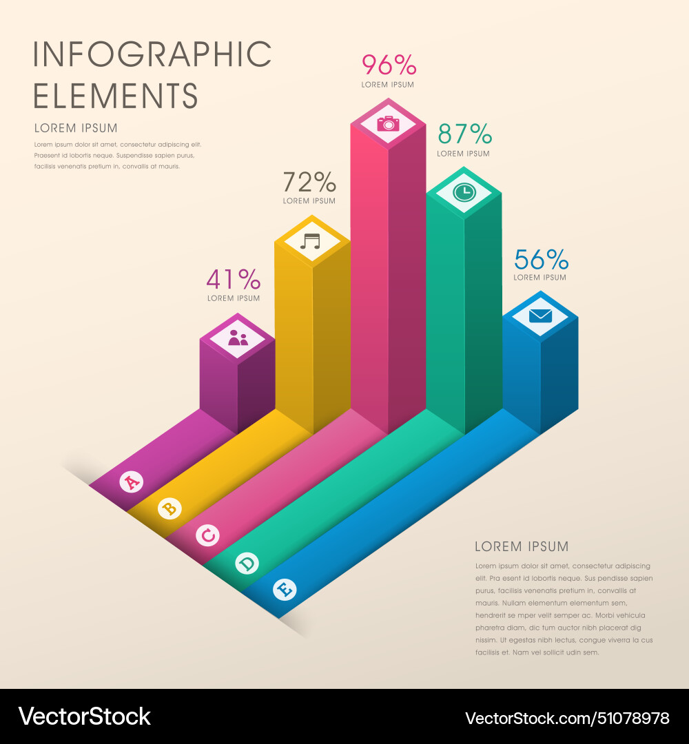 Abstract Bar Chart Infographics Royalty Free Vector Image