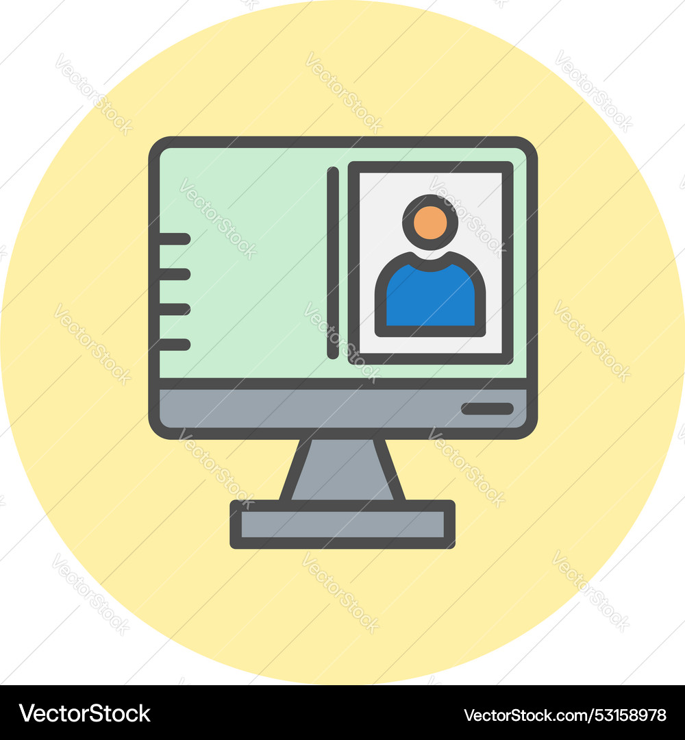 Accounts line filled circle icon Royalty Free Vector Image