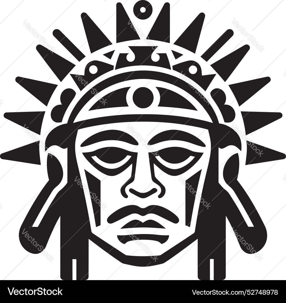Ancient mayan symbolism pre hispanic logo icon Vector Image