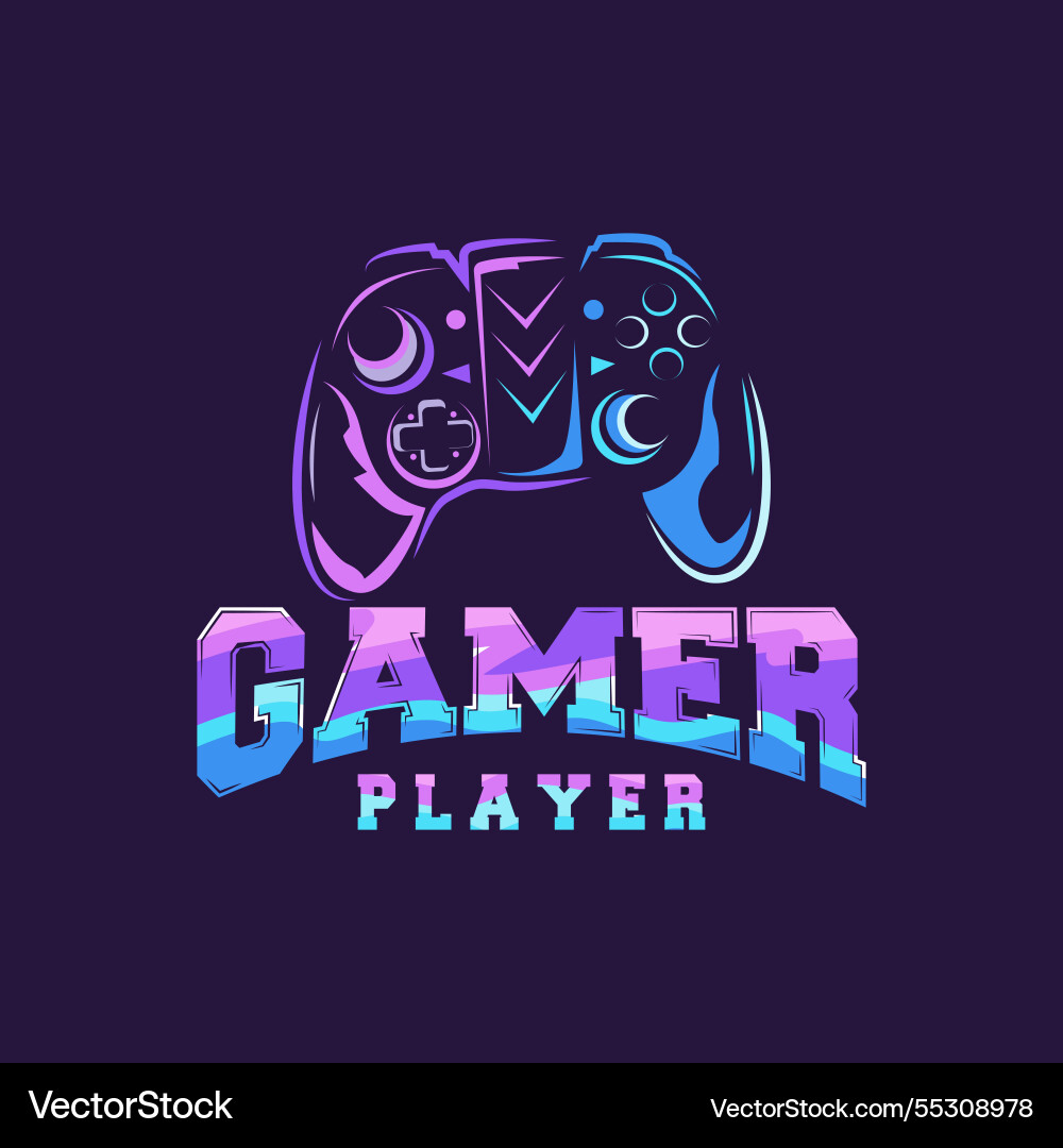 Game console logo gamer design gamepad symbol Vector Image