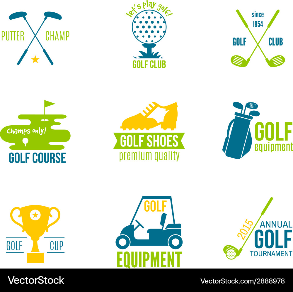 Golf label set Royalty Free Vector Image - VectorStock