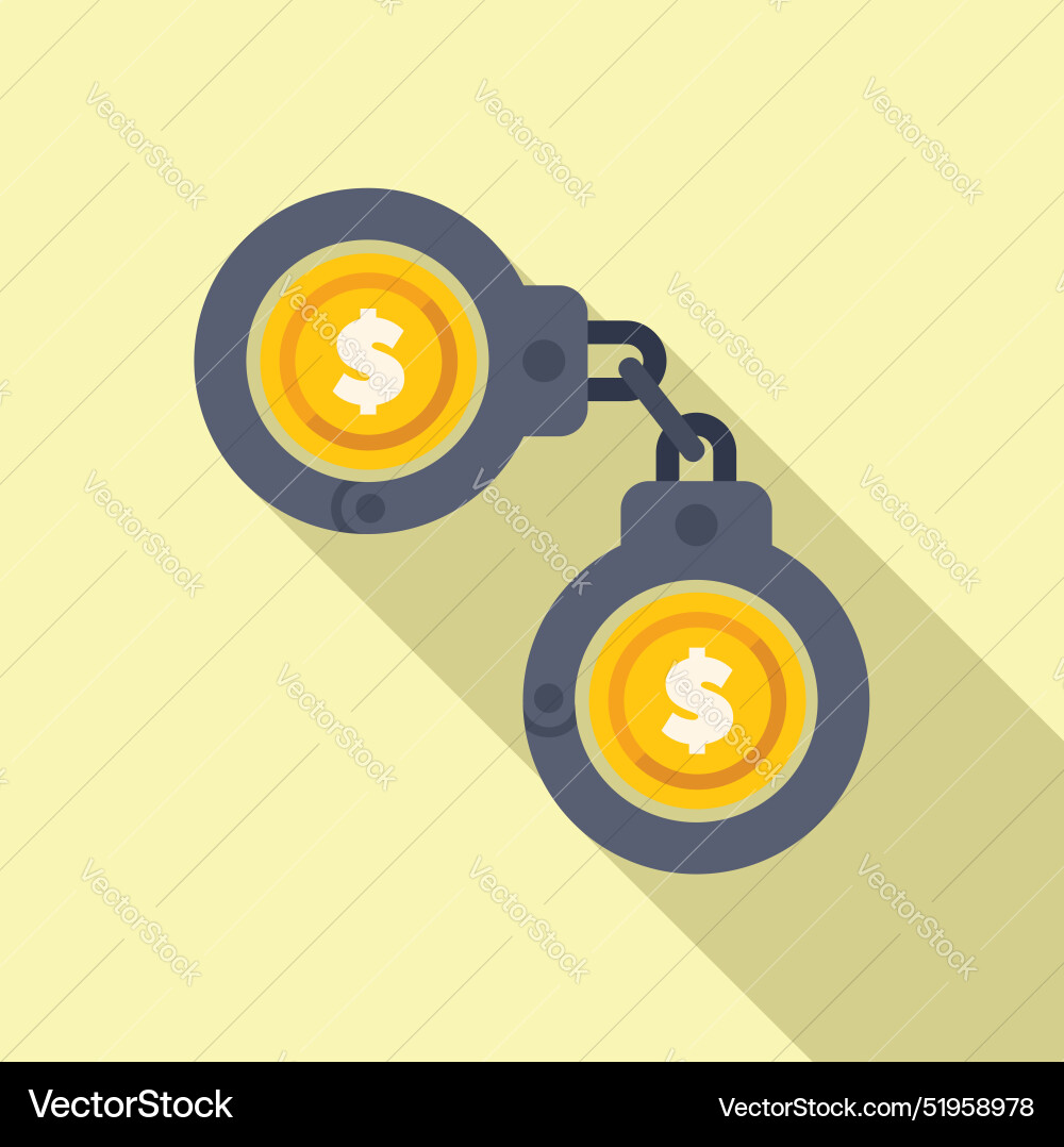 Handcuffs arresting money laundering with dollar Vector Image
