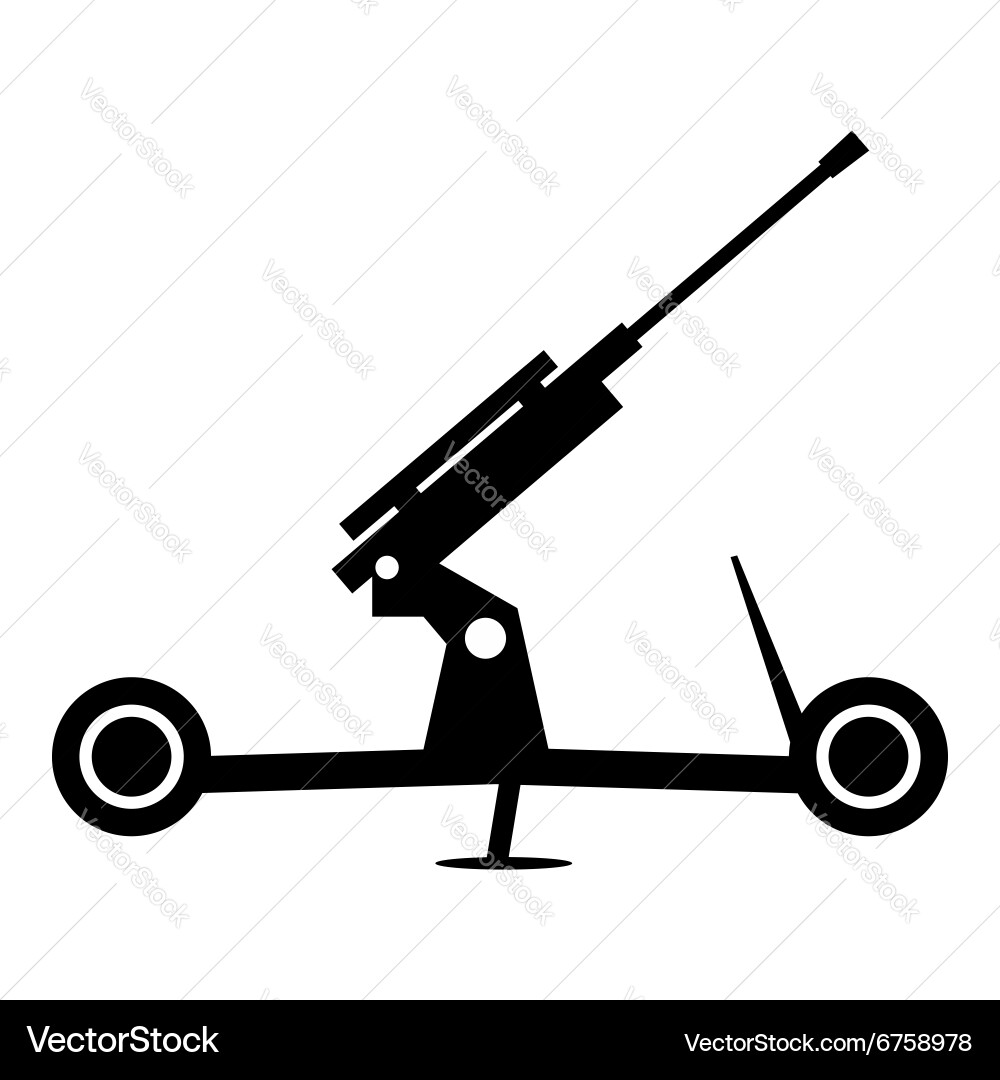 Howitzer artillery simple icon Royalty Free Vector Image