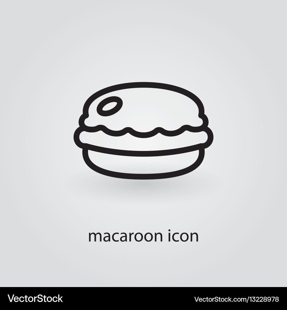 Macaroon icon on grey background Royalty Free Vector Image
