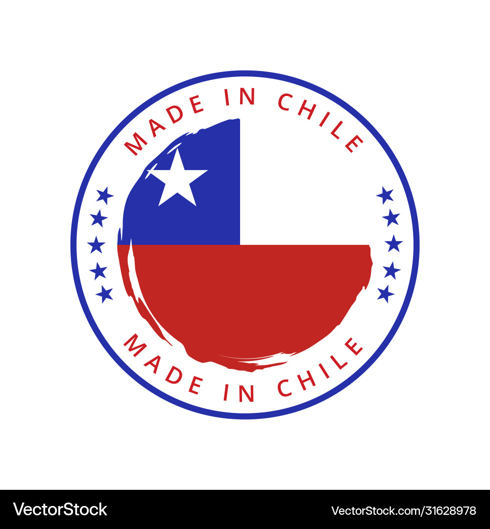 Made in chile round label Royalty Free Vector Image