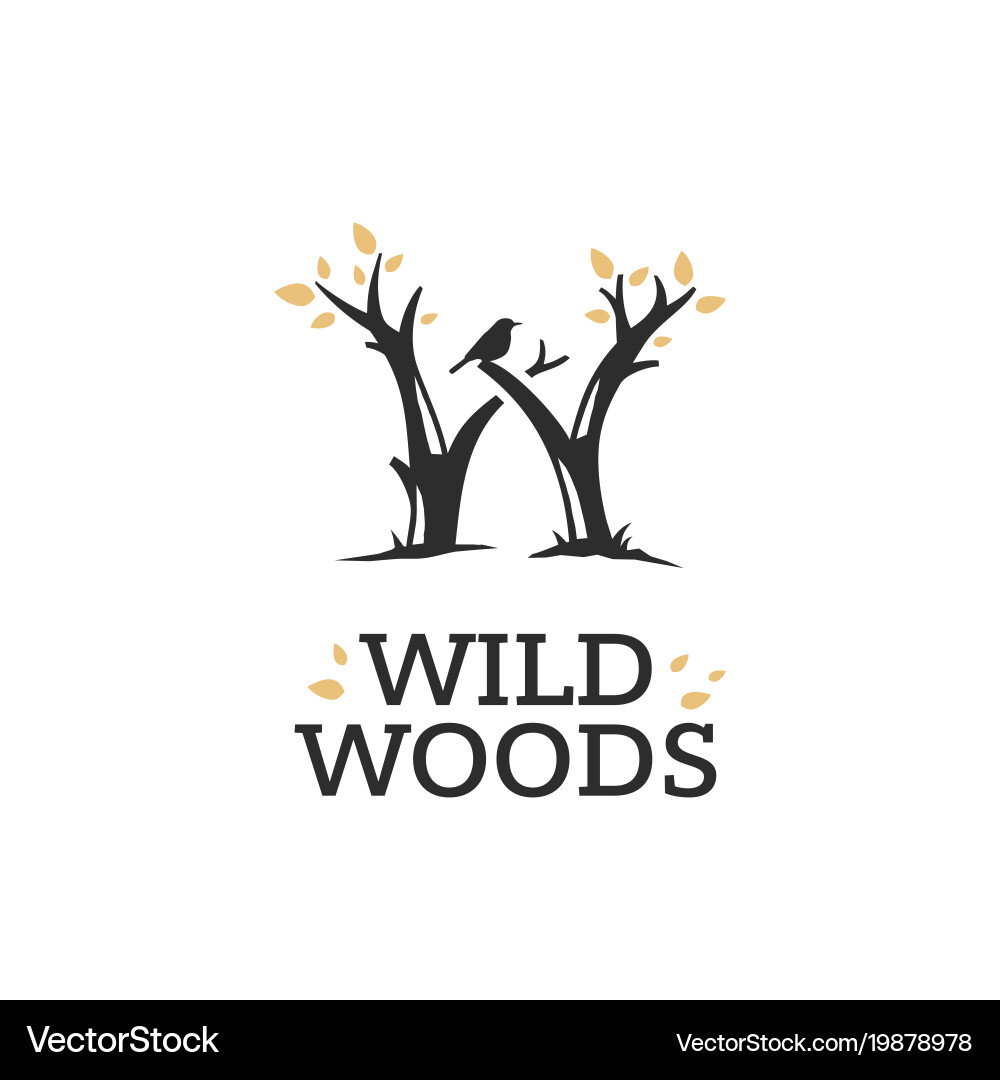 Modern professional sign logo wild woods Vector Image