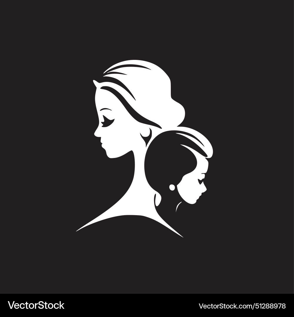 Mother - black and white Royalty Free Vector Image