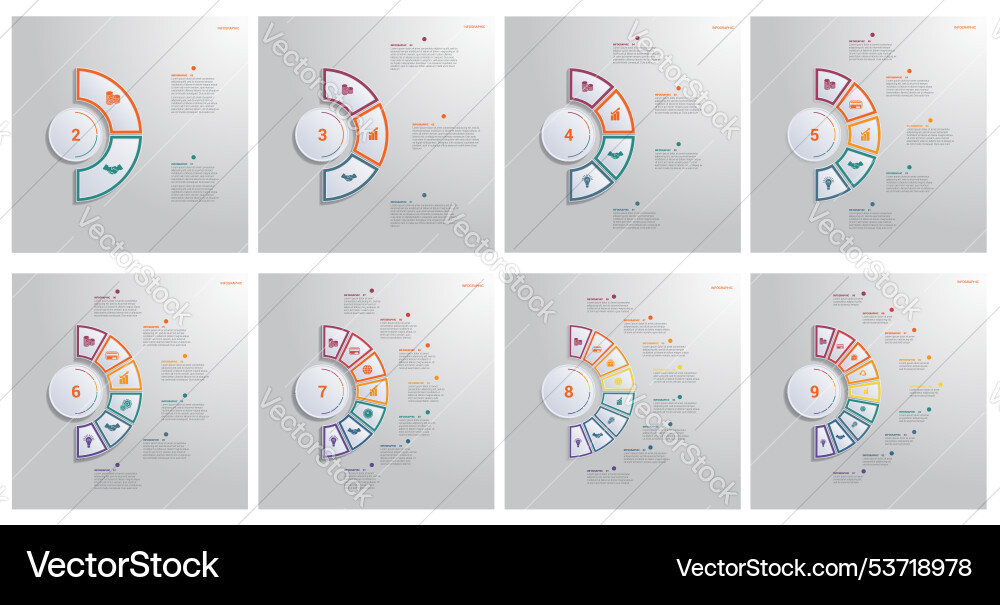 Multi-colored elements of a semicircle Royalty Free Vector