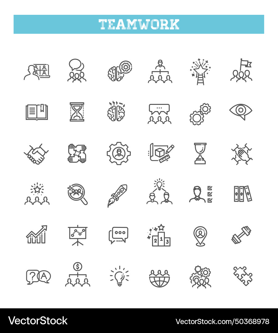 Teamwork icons business team building Royalty Free Vector