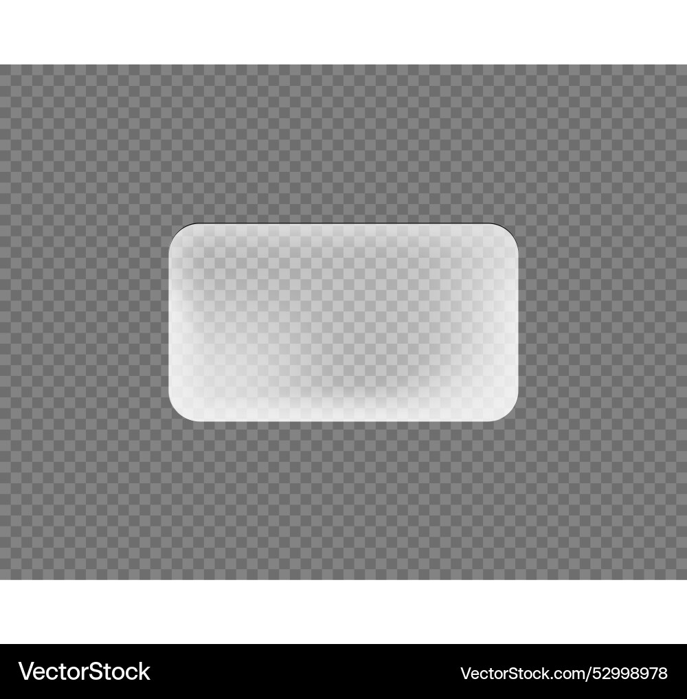 Transparent rectangular sticker with rounded Vector Image