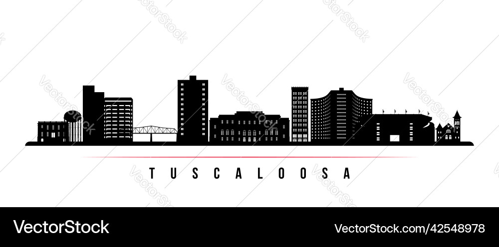 Tuscaloosa skyline horizontal banner Royalty Free Vector