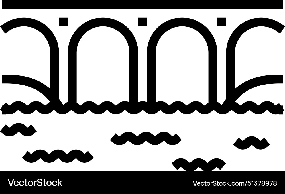 Viaduct bridge line icon Royalty Free Vector Image