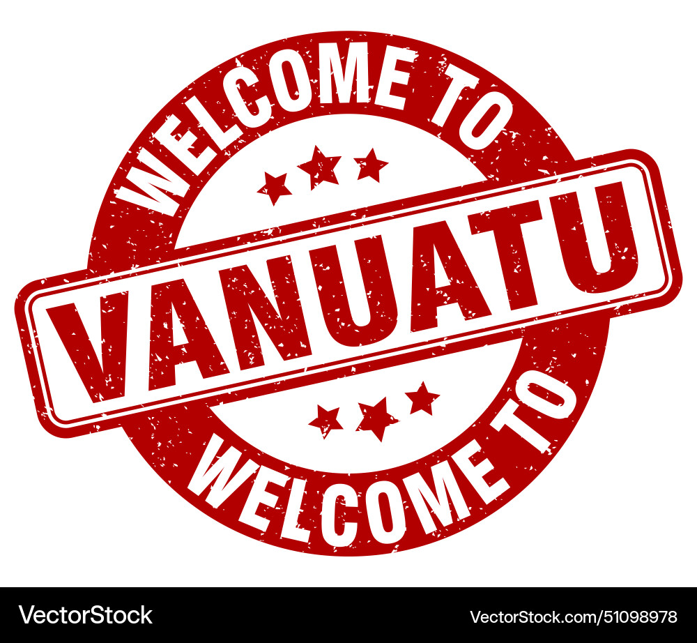 Welcome to vanuatu stamp round sign Royalty Free Vector
