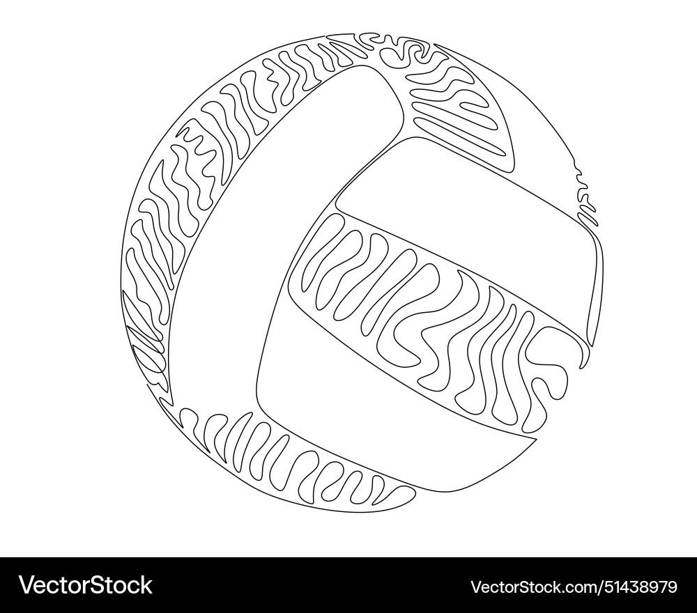 Continuous single line drawing of volleyball Vector Image