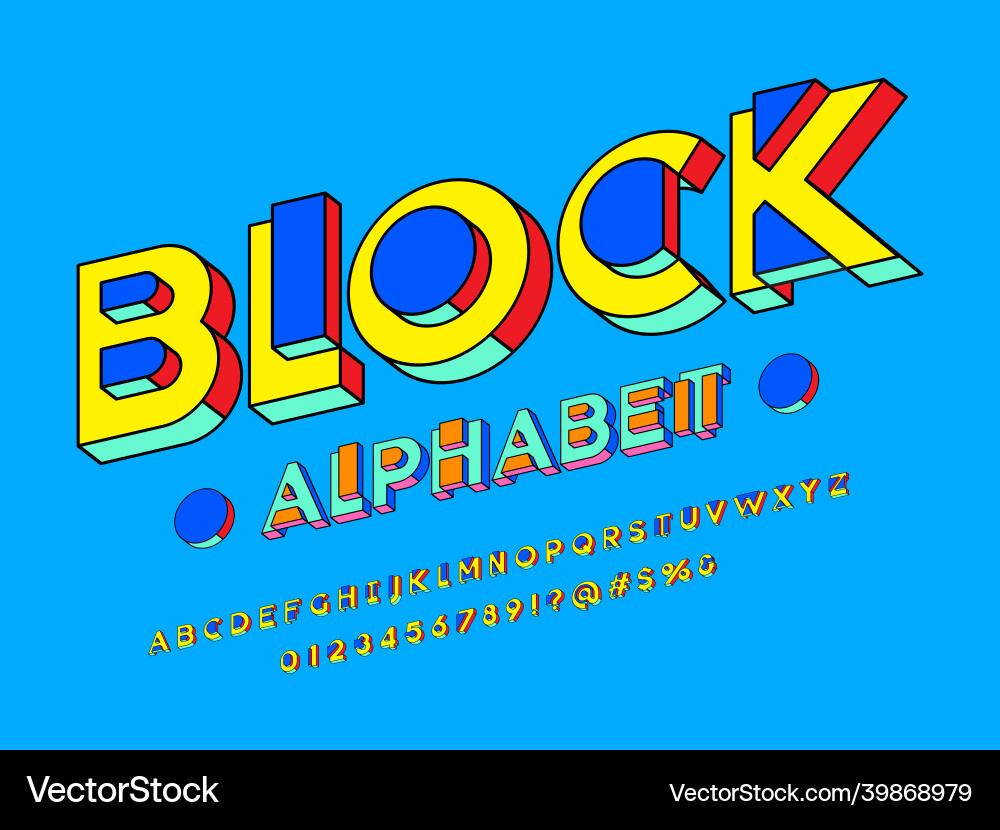 Cubism font Royalty Free Vector Image - VectorStock