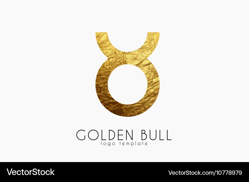 Golden bull zodiac sign Royalty Free Vector Image