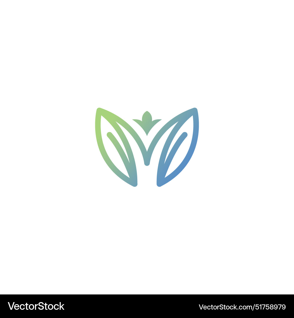 Letter m leaf logo design nature icon Royalty Free Vector