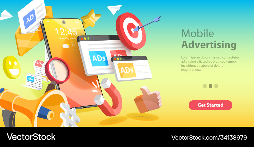 Mobile advertising social media campaign digital Vector Image