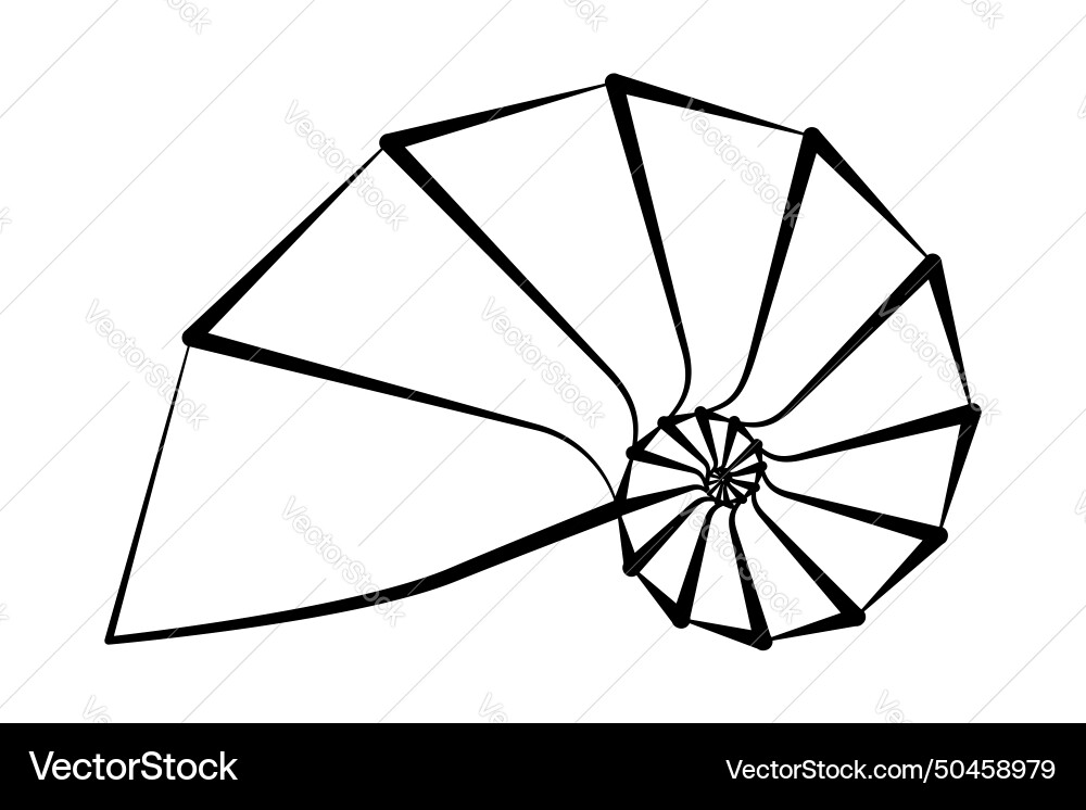 Nautilus shell symbol sea logo flat Royalty Free Vector