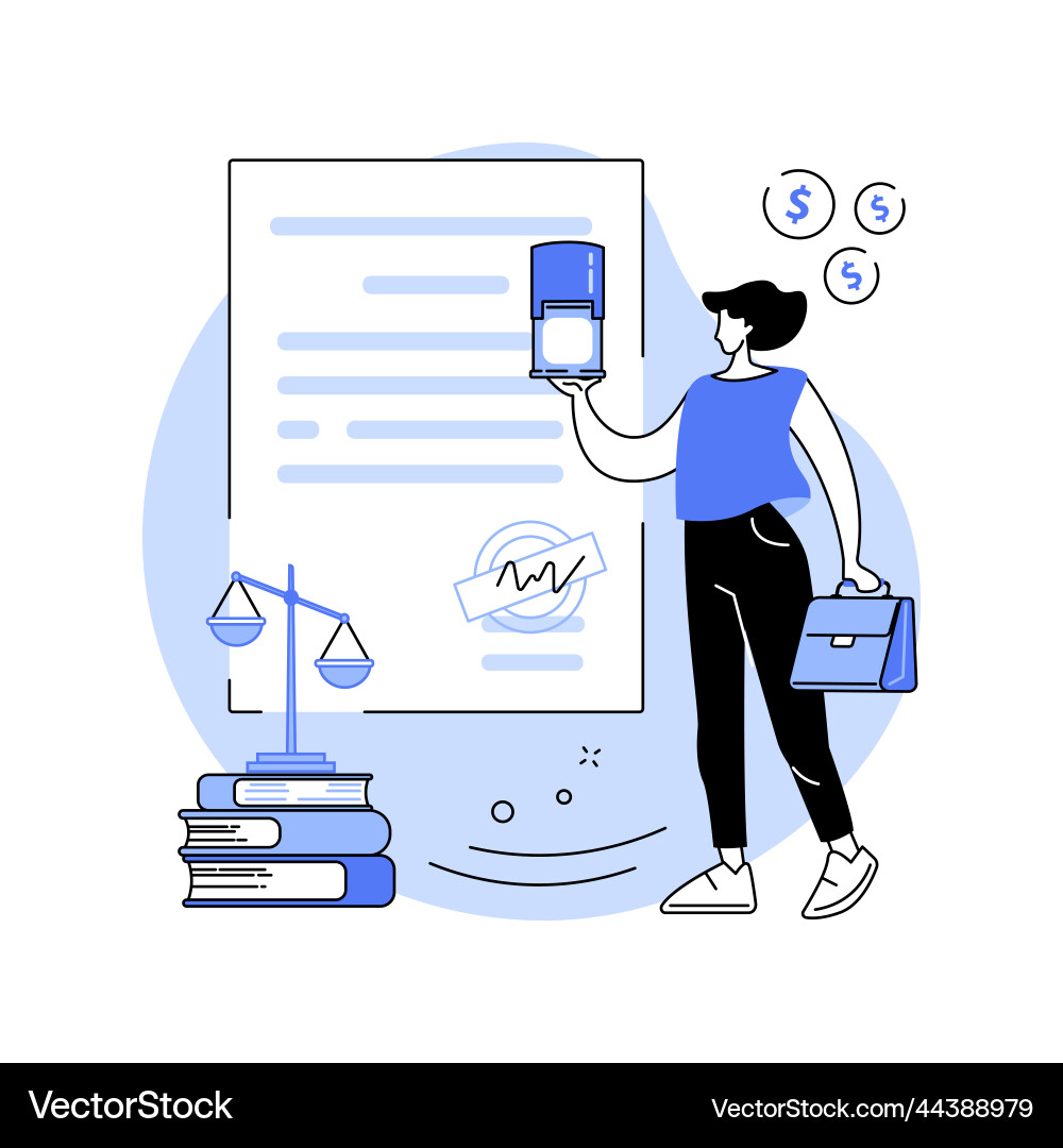 Notary public service isolated cartoon Royalty Free Vector