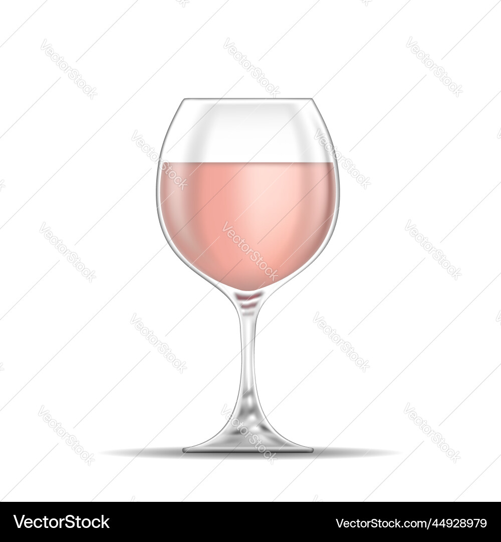 Rose wine glass Royalty Free Vector Image - VectorStock