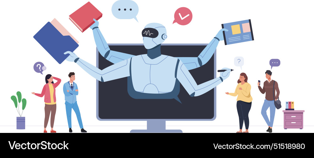 Ai assistant customer assistive technology Vector Image