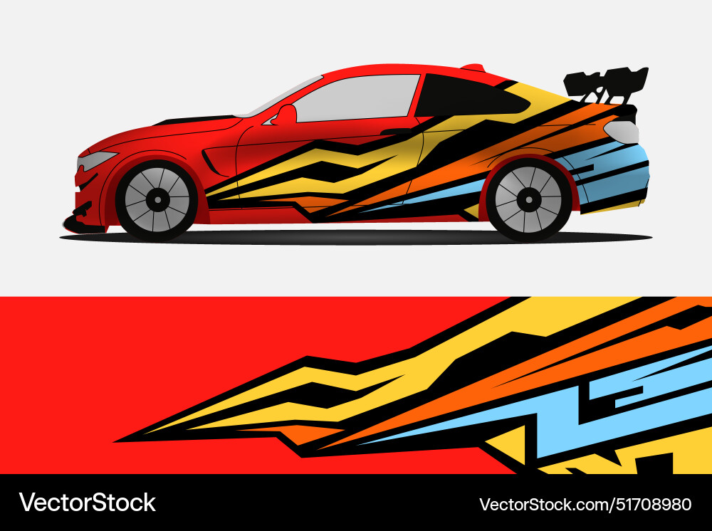Car wrap decal abstract stripe graphic design Vector Image