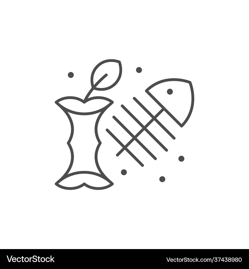 Food waste line outline icon Royalty Free Vector Image