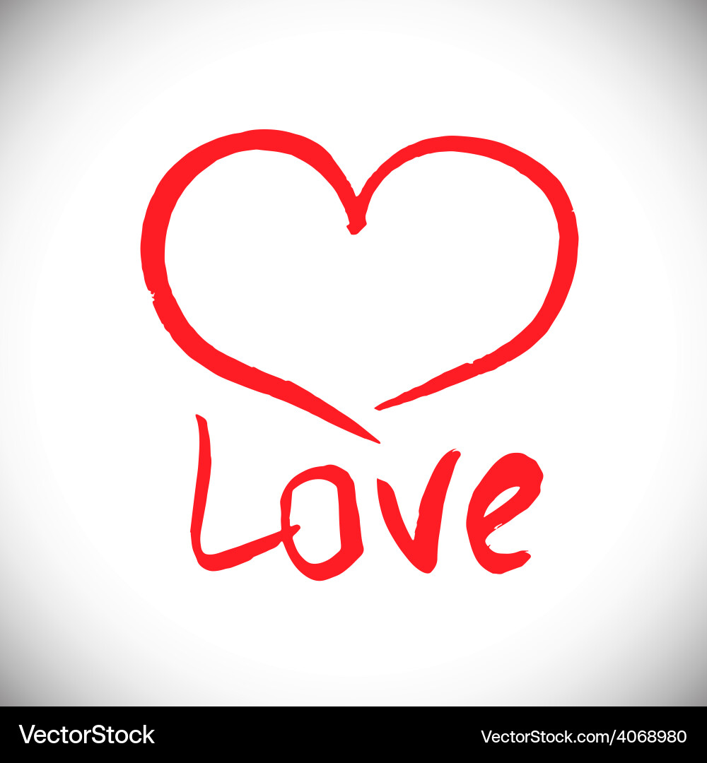 Freehand letters love text doodles Royalty Free Vector Image