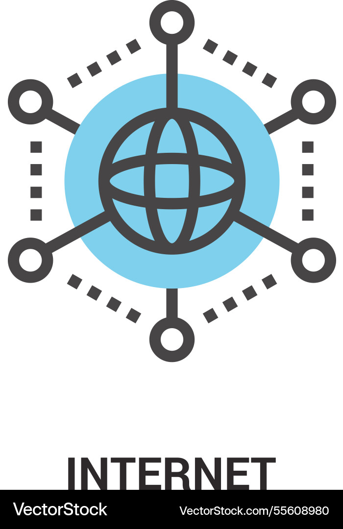 Global network flat icon design concept Royalty Free Vector