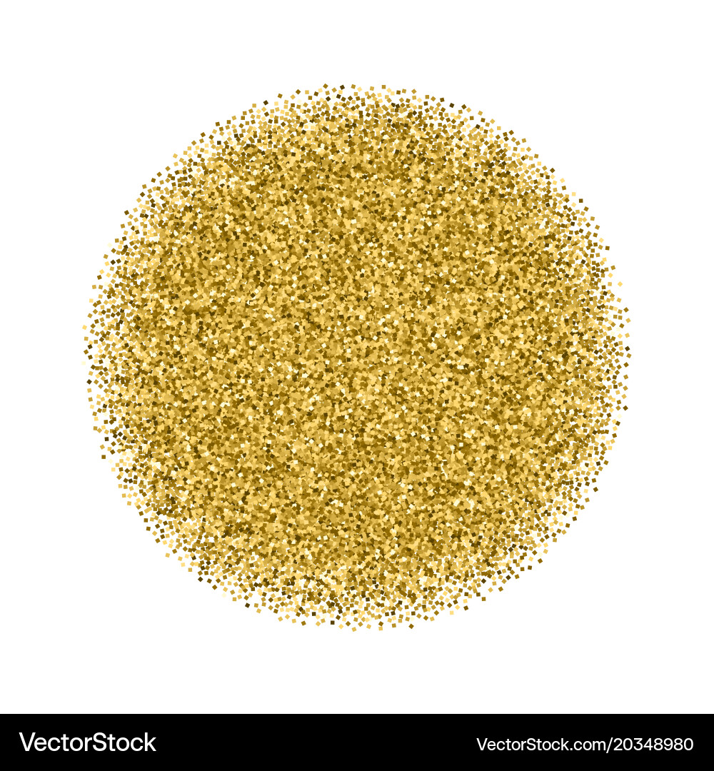 Gold glitter texture circle isolated on white Vector Image