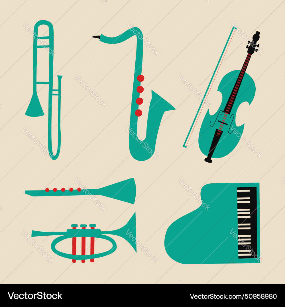 Hand drawn international jazz day elements Vector Image