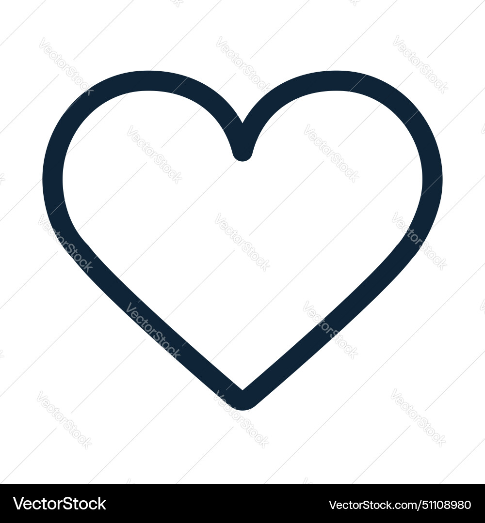 Heart icon shape favorite outline Royalty Free Vector Image