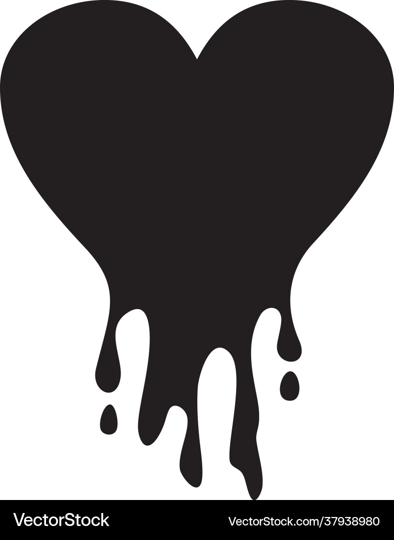 Melting heart and drops icon Royalty Free Vector Image