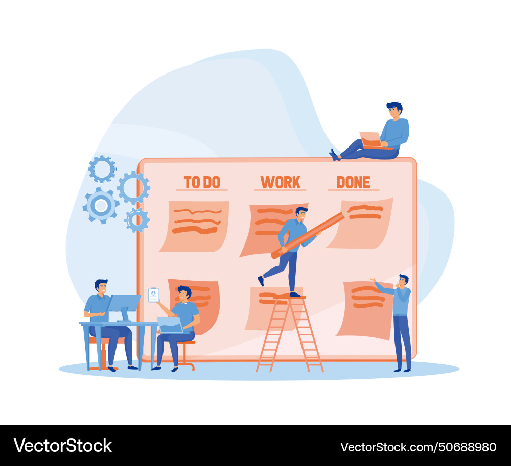 Office work and time management kanban board Vector Image