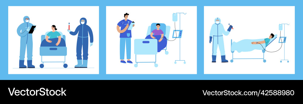 Patient in hospital Royalty Free Vector Image - VectorStock