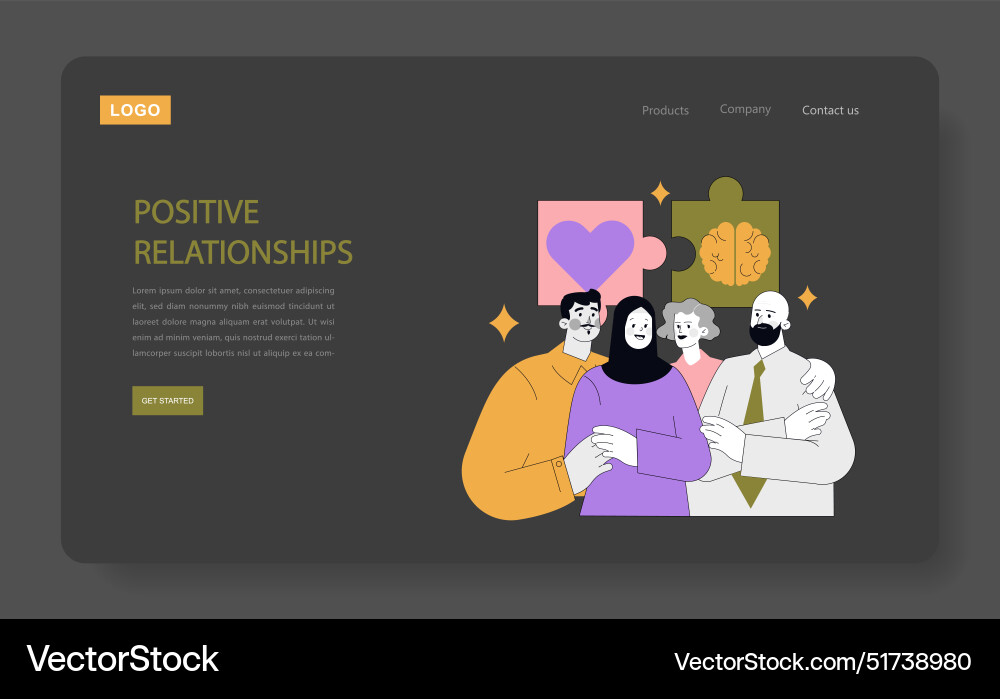 Positive psychology flat Royalty Free Vector Image