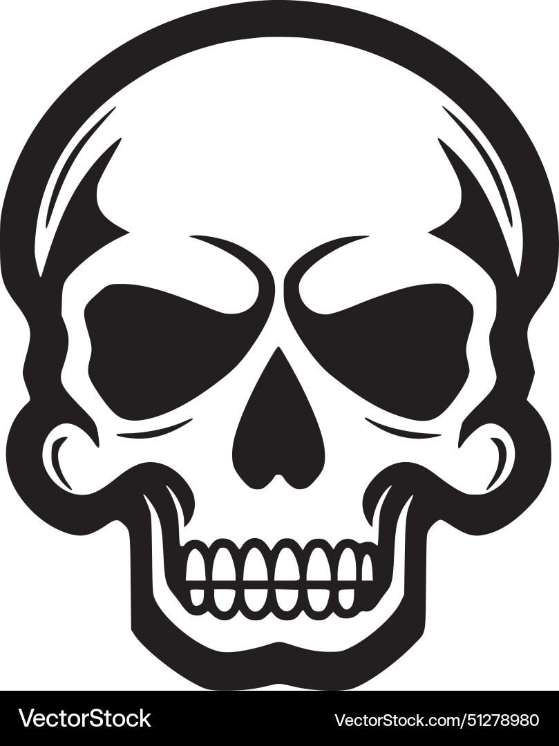 Skull - minimalist and simple silhouette Vector Image