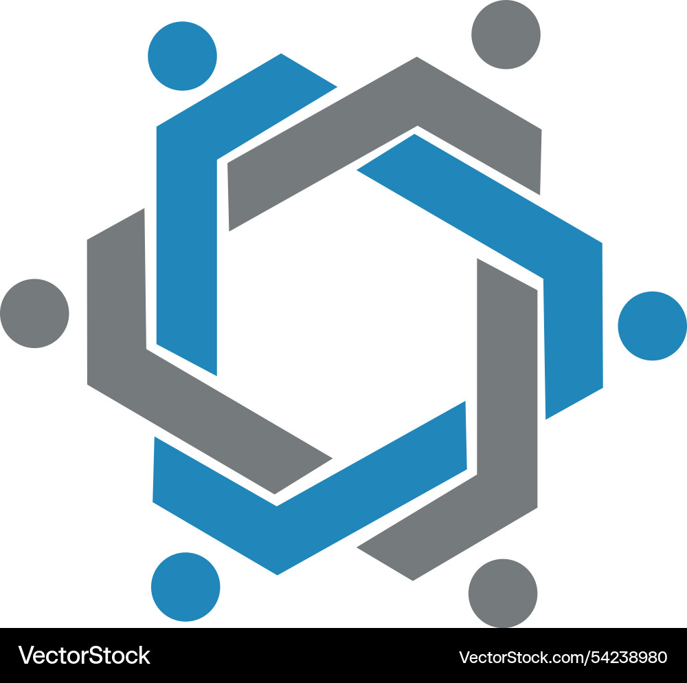 Unity logo abstract people and community Vector Image