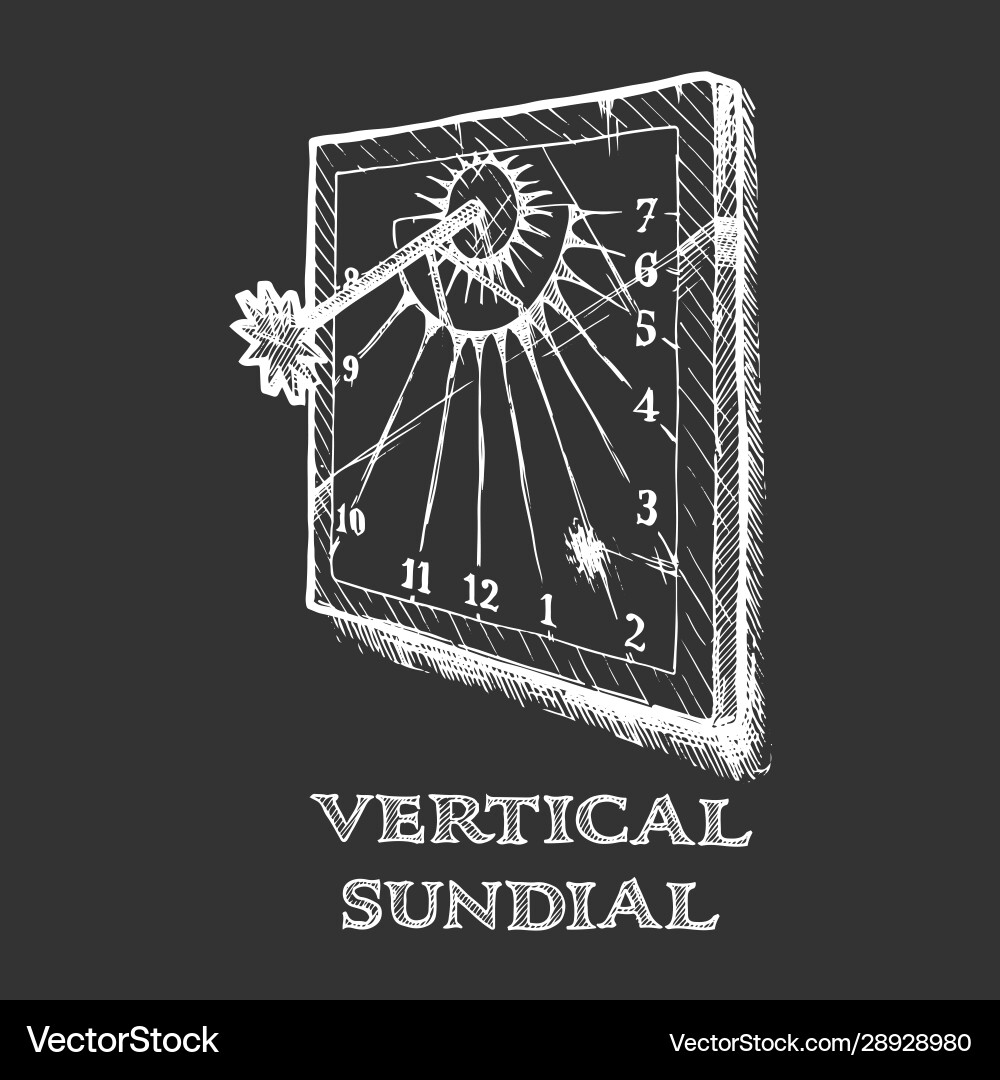 Vertical sundial Royalty Free Vector Image - VectorStock