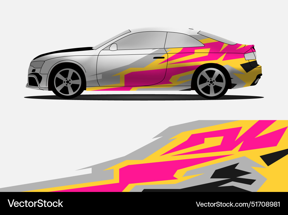 Car wrap decal abstract stripe racing Royalty Free Vector