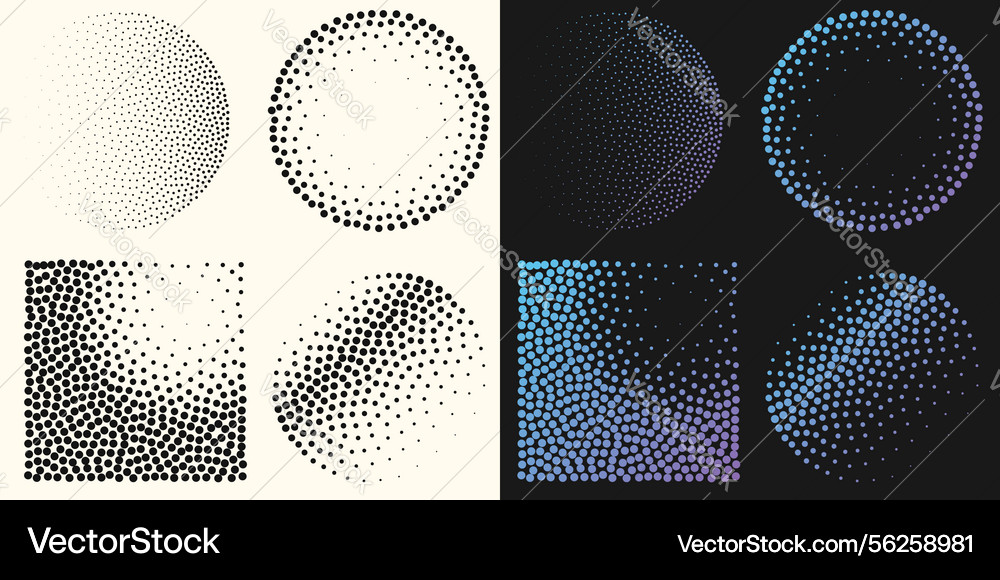 Halftone dot tone grunge effect abstract pattern Vector Image